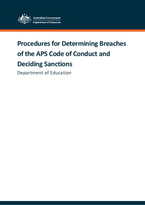 Procedures for Determining Breaches of the APS Code of Conduct and ...