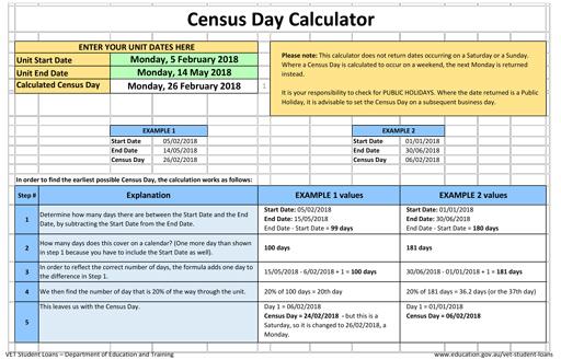 Census Date Calculator - Department of Education, Australian Government