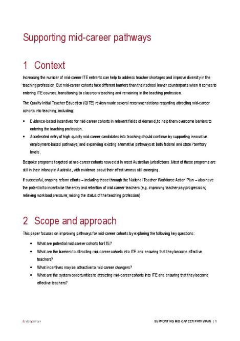 dandolopartners - Supporting mid-career pathways - Department of ...