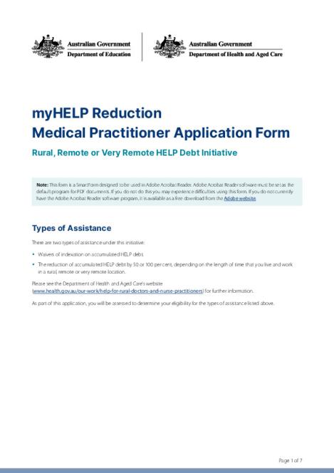 Application form to reduce outstanding Higher Education Loan Program ...