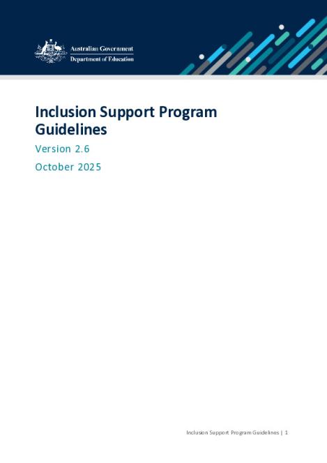 Inclusion Support Program Guidelines - Department of Education ...